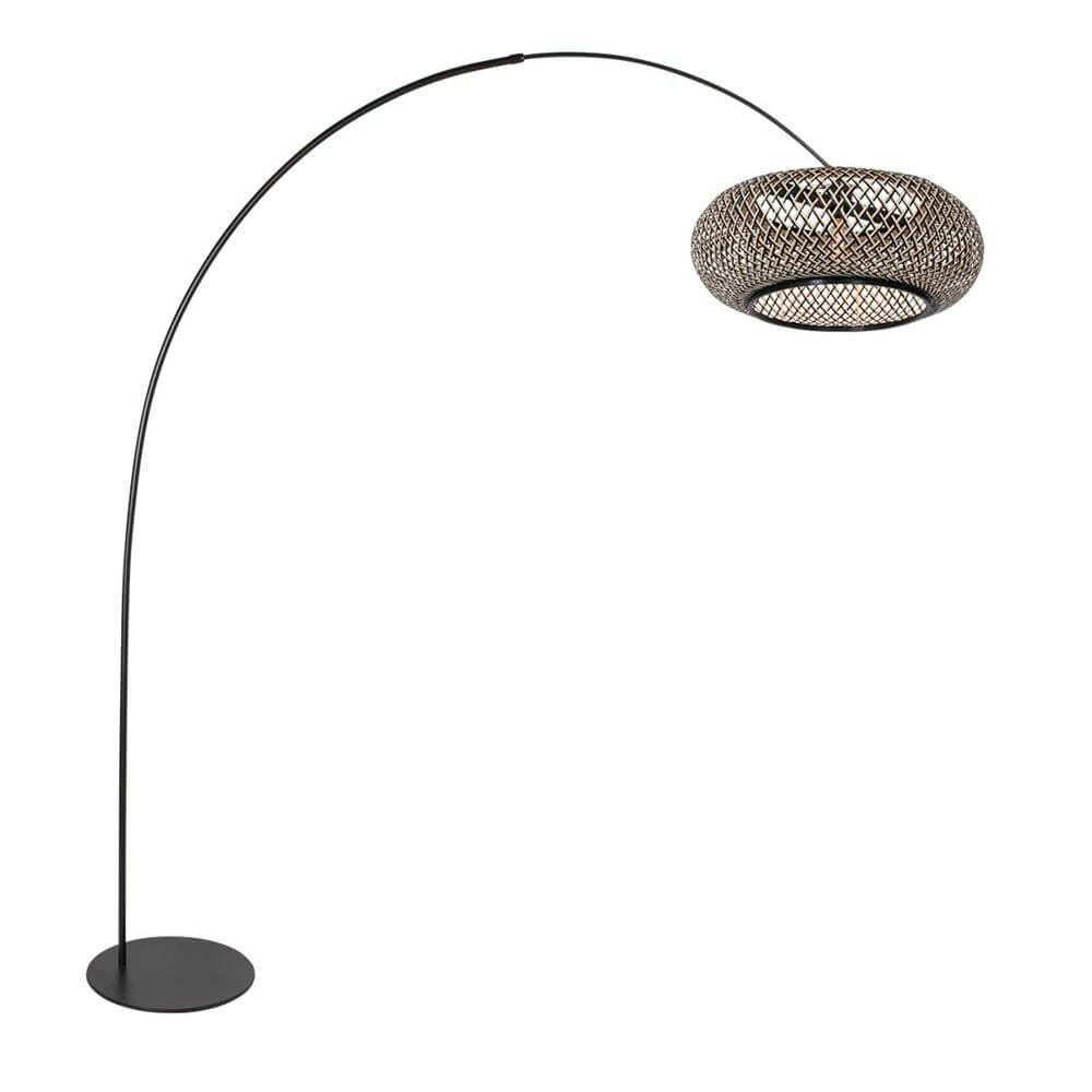 Vloerlamp Curve zwart met rotan kap Ø 60cm van Steinhauer kopen ...