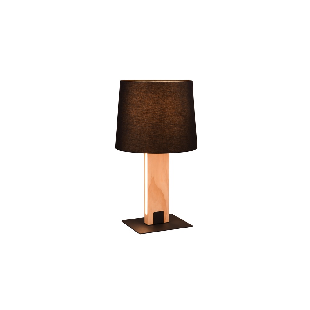 Tafellamp Rahul design zwart met hout van Trio kopen | LampenTotaal