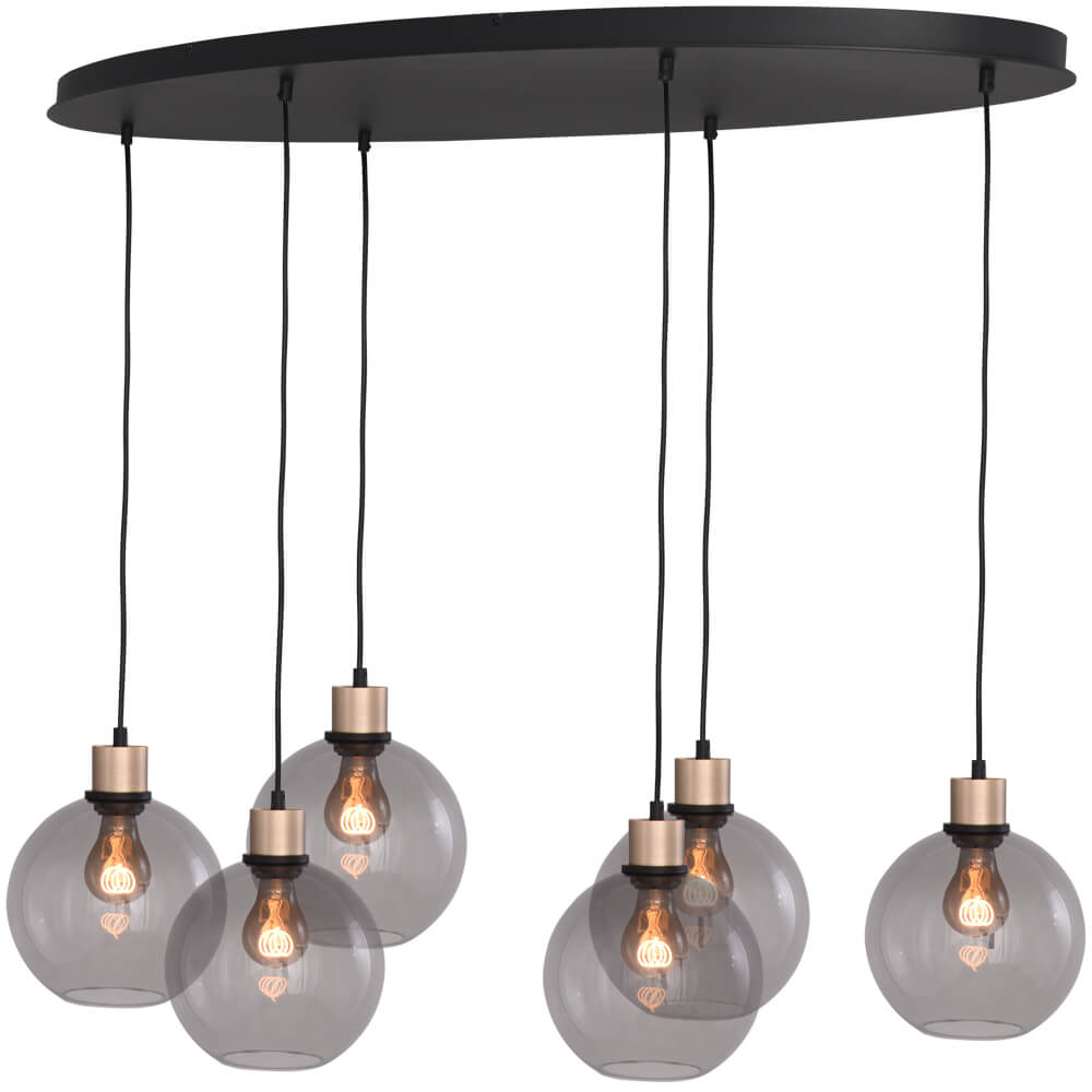 Hanglamp ovaal Lazise Oval 6x Ø 20cm goud van Masterlight kopen | LampenTotaal