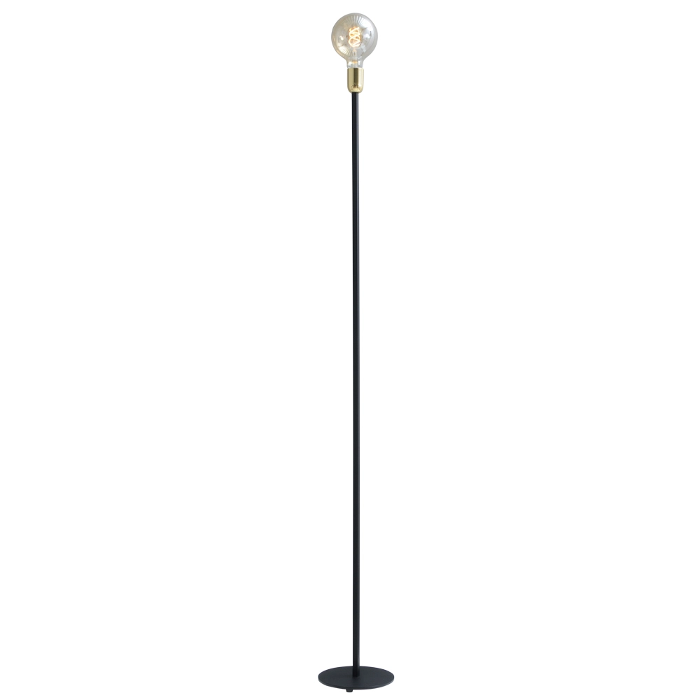 Zwarte vloerlamp Tube 155cm met gouden fitting van Masterlight kopen ...